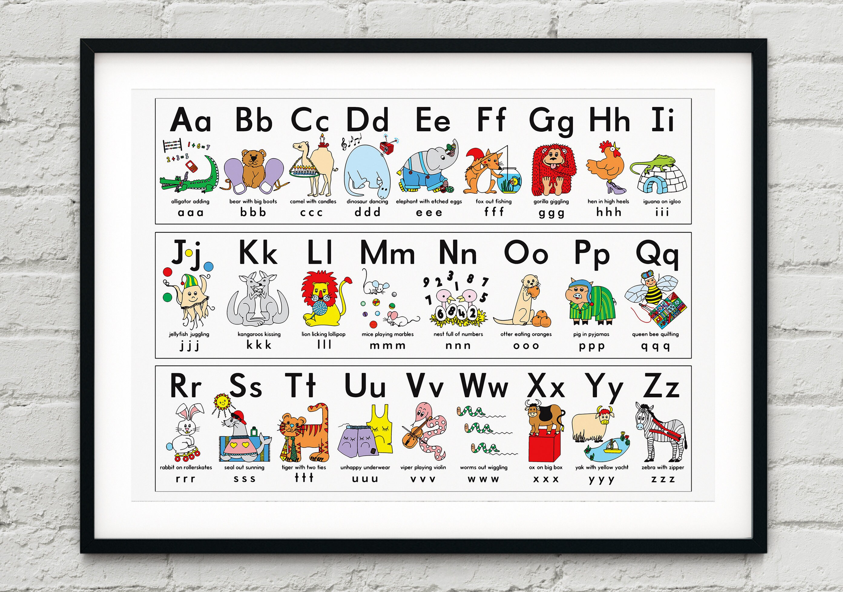Alphabet Poster Three Size A3 A4 and A5 Unframed Wall - Etsy