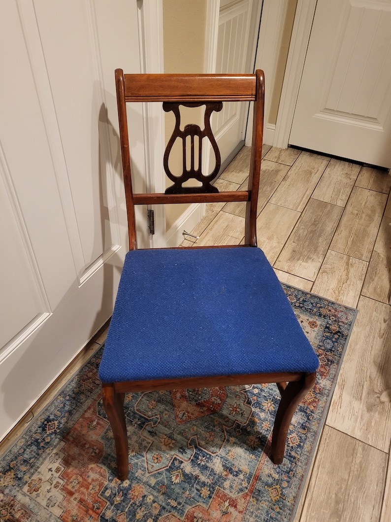 Vintage Duncan Phyfe Style Harp/lyre Back Chair - Etsy Canada