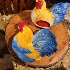 Vintage Cracker Barrel Rooster Sponge Dish & Plate - Etsy
