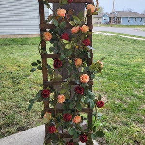 Handmade Artificial Rose Bush Trellis Ladder - Etsy