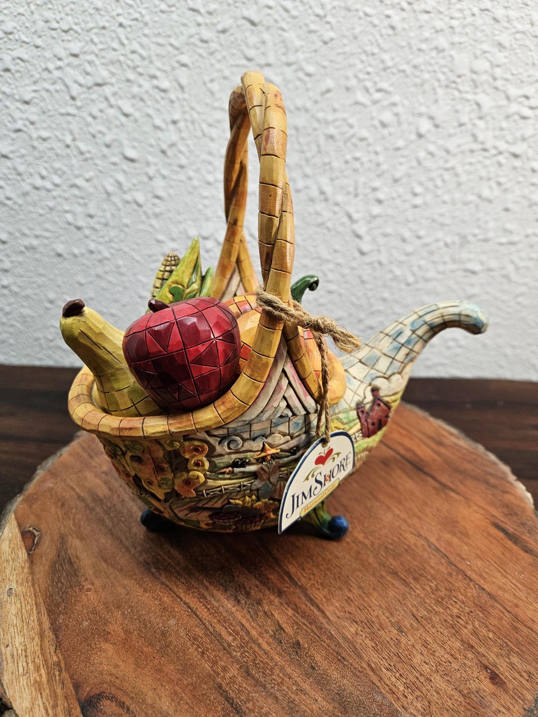 Vintage Jim Shore Cornucopia Basket and Vegetables - Etsy