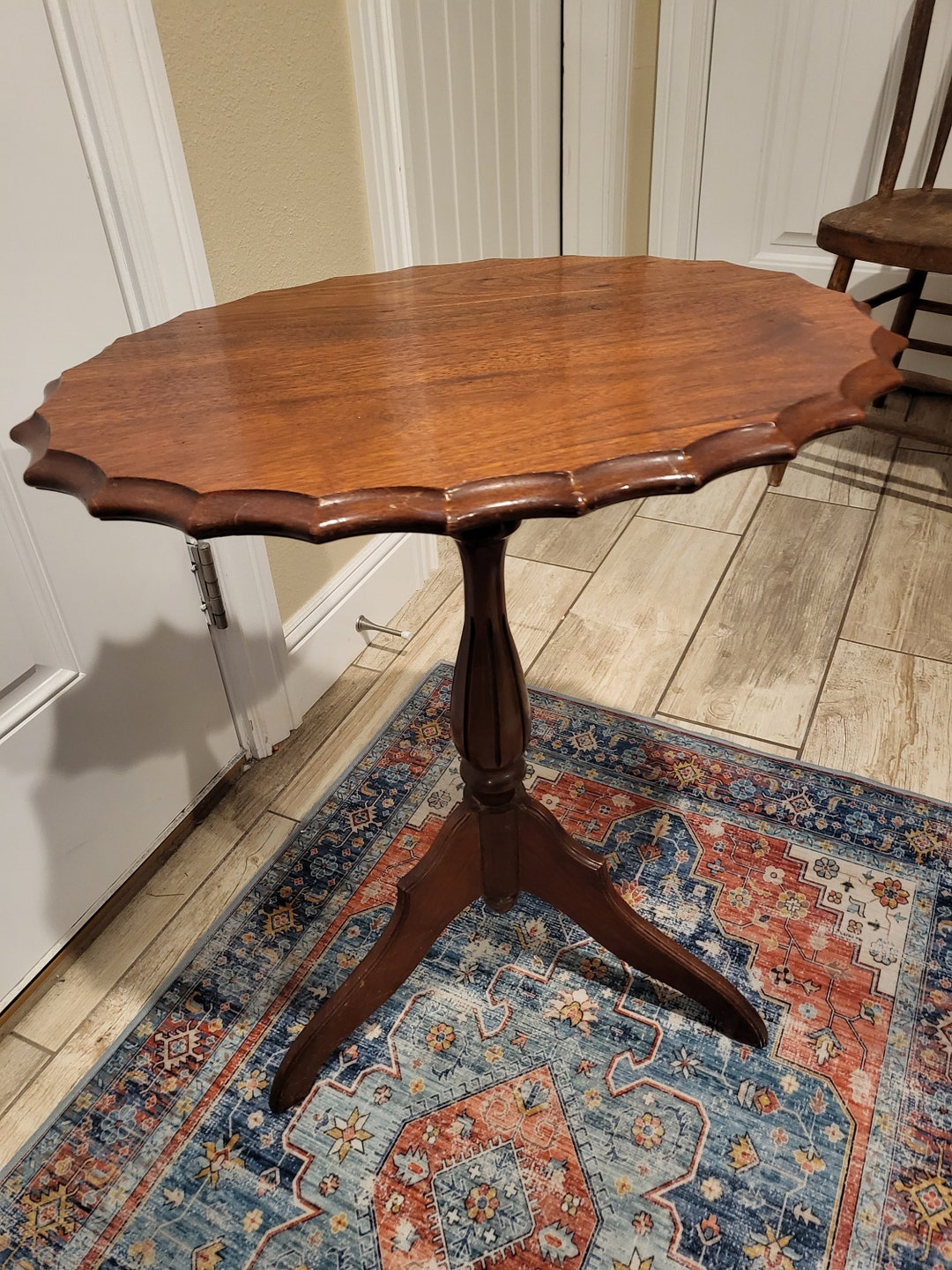 Antique Ruffle Edge Tip Top Table - Etsy