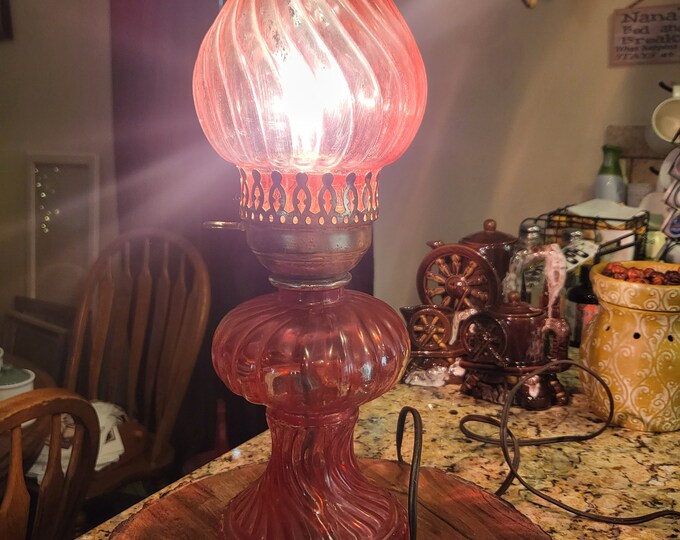 Antique Ruby Red Lamp - Etsy
