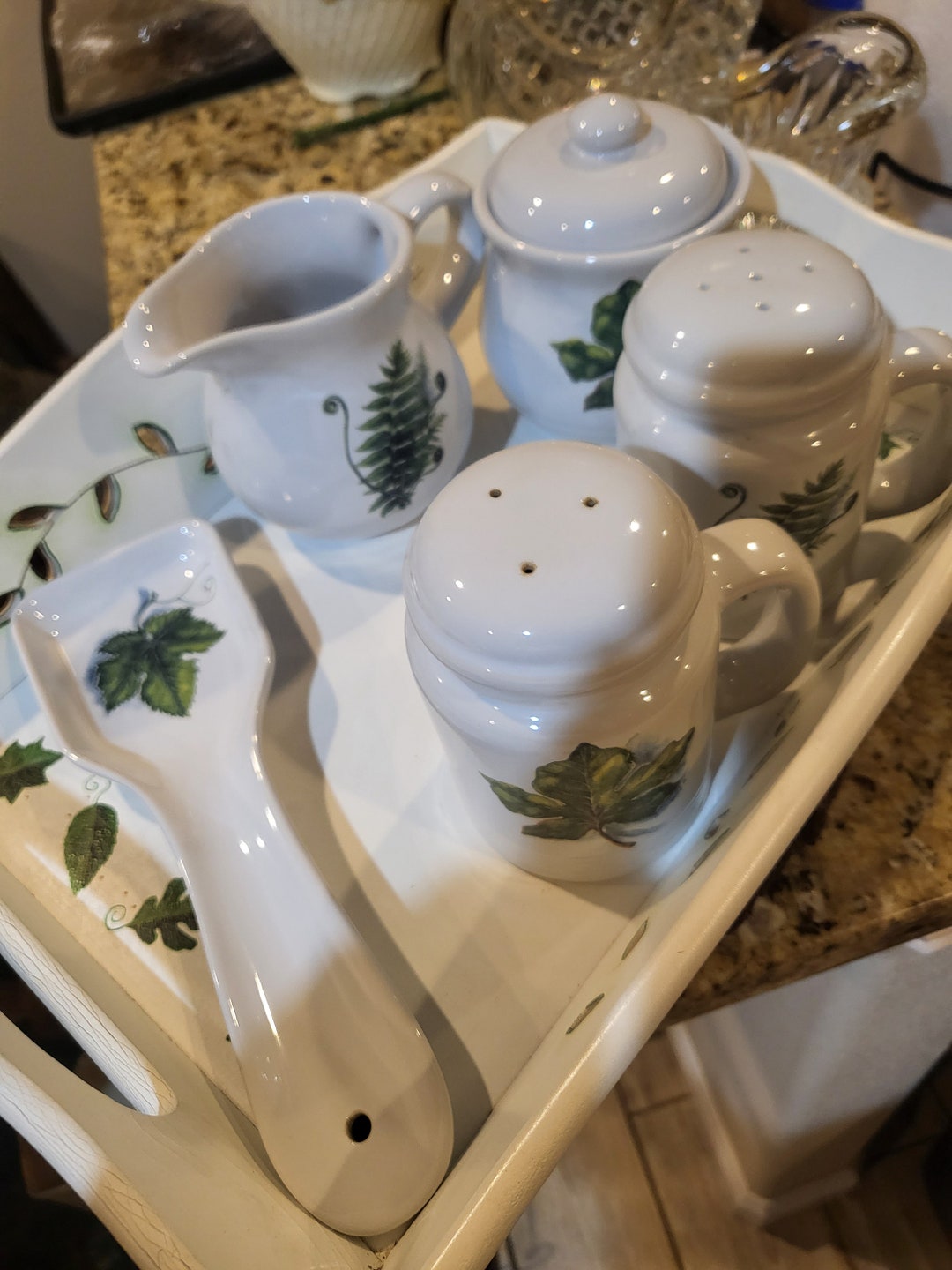 Vintage Cracker Barrel Ivy Condiments Containers and Tray - Etsy