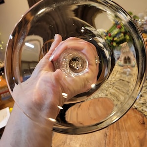 Vintage Stuart Ariel Air Twist Stem Coupe Shaped Clear Crystal Compote ...