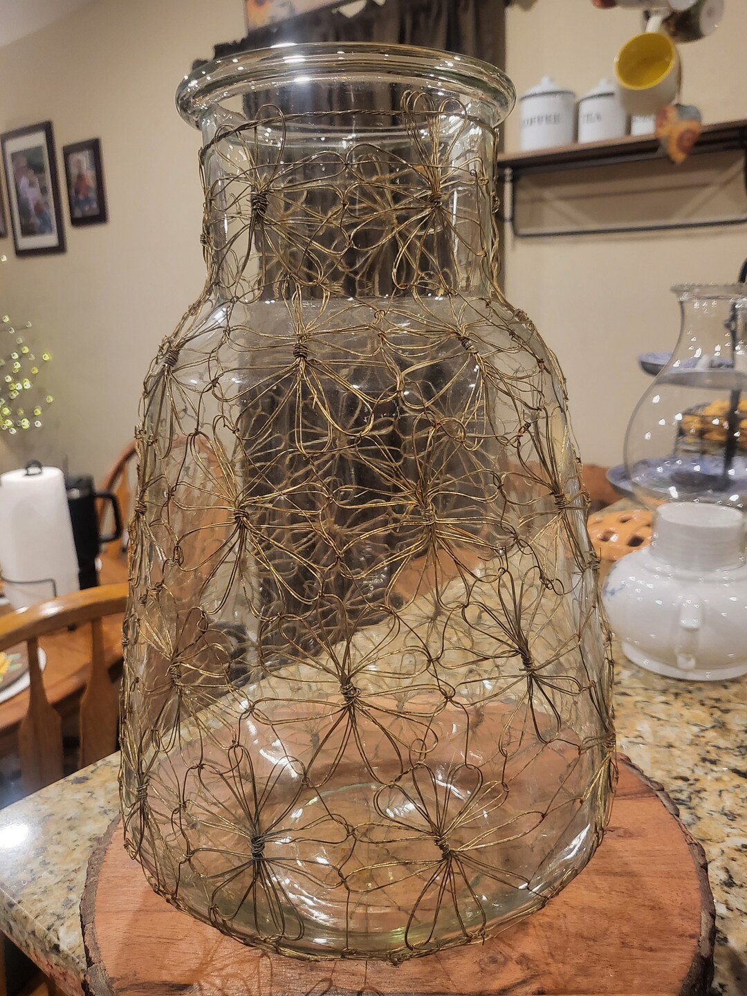 Mid Century Textured Wire Decorated Glass Vase. 1960s - Etsy