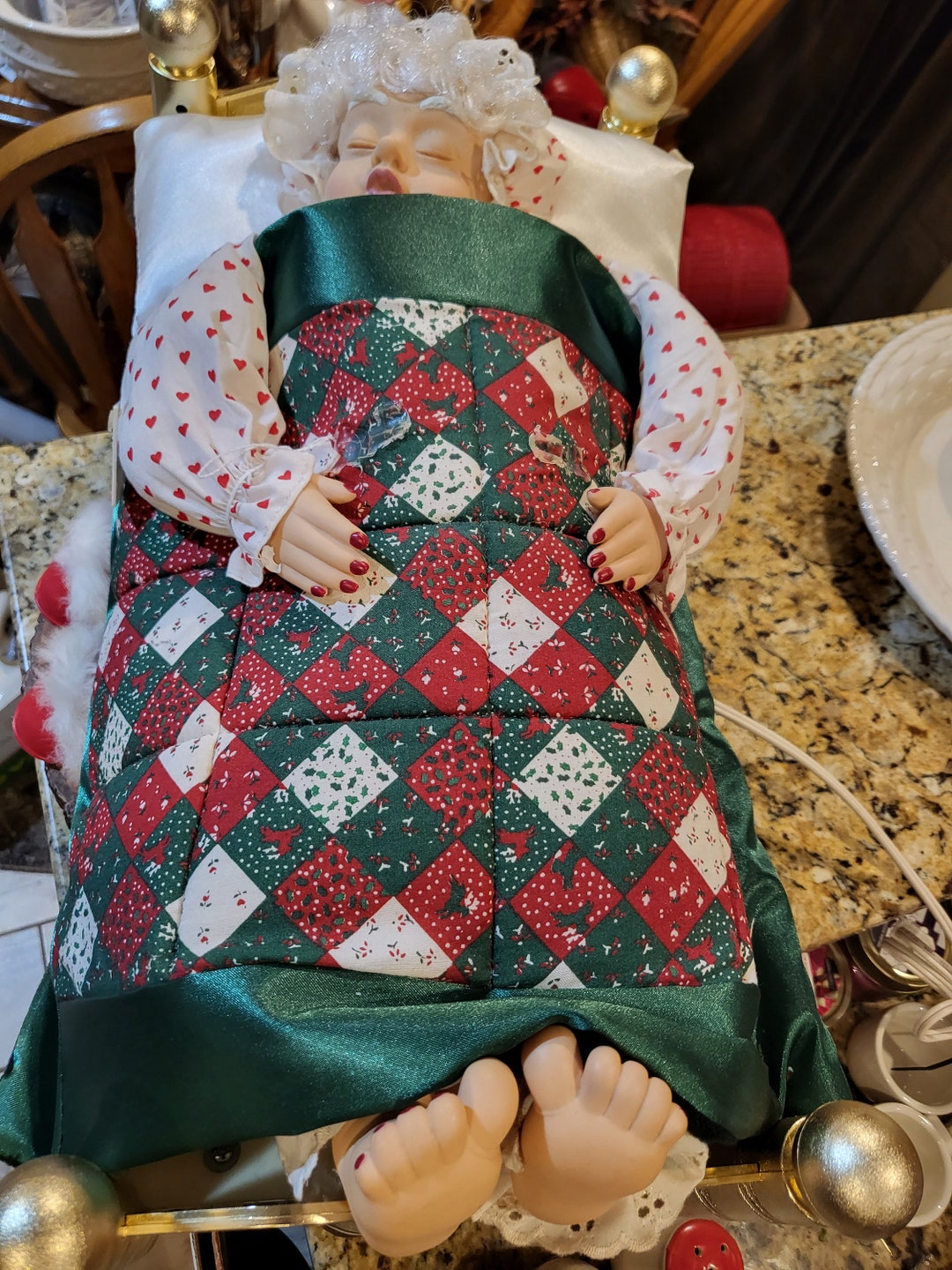 Telco Motionettes Sleeping Mrs Claus Animated Snoring Etsy