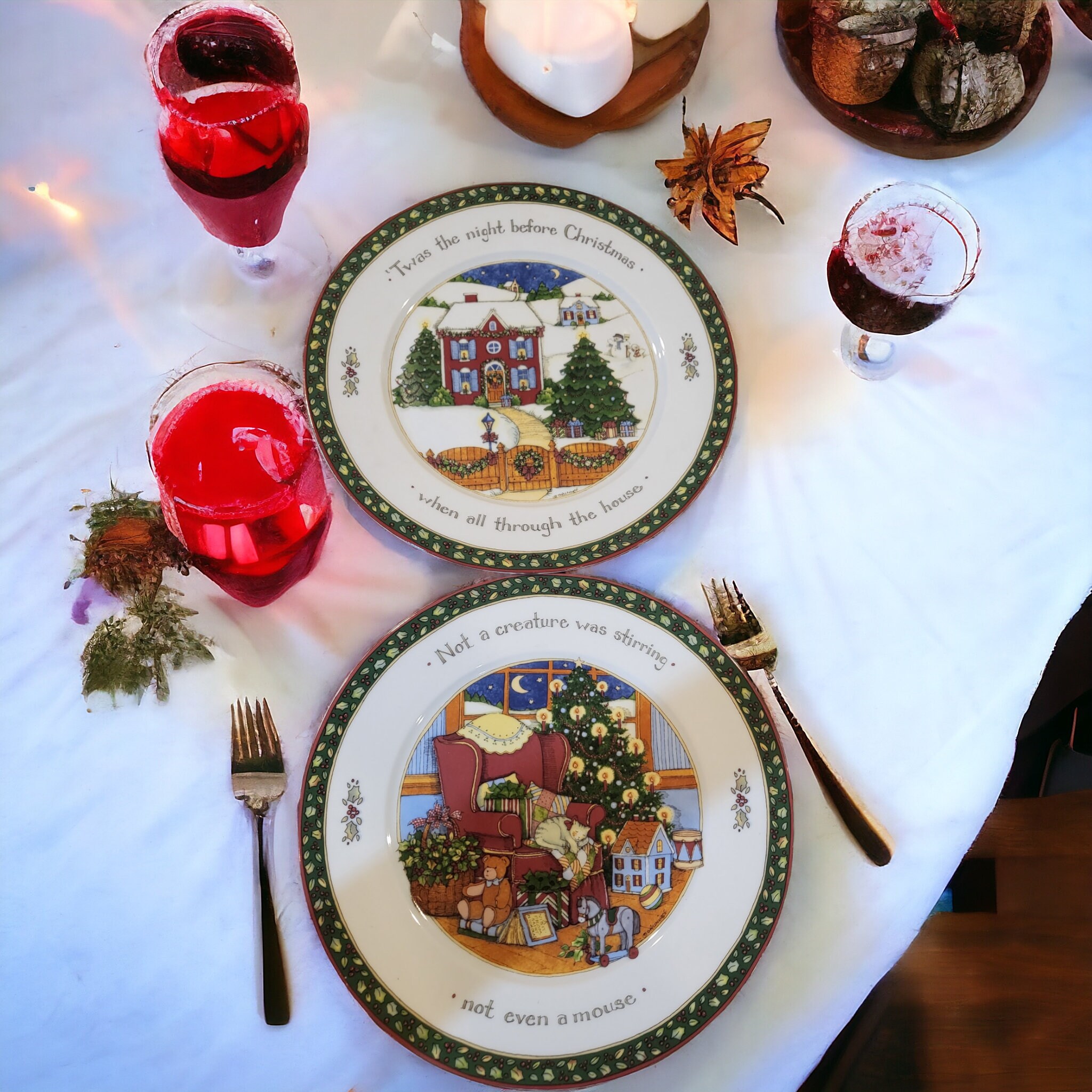 4 Place Settings, 1 LG Platter Vintage Susan Winget PS Christmas Story ...