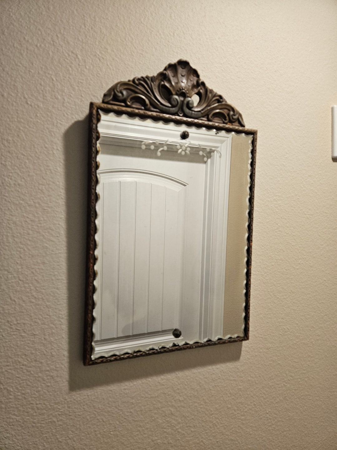 Antique Nurre Maestro Etched Ornate Wall Mirror - Etsy