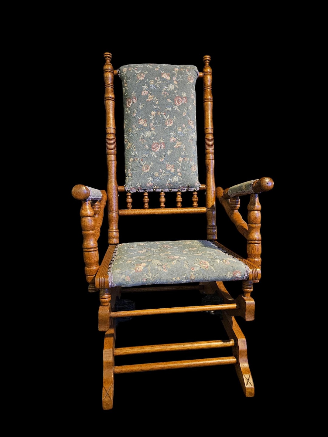 Antique Upholstered Rocking Chair - Etsy