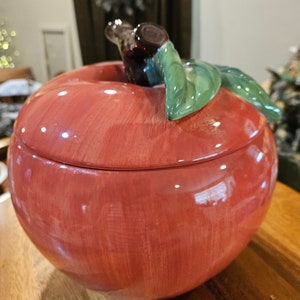 Vintage Apple Cookie Jar - Etsy