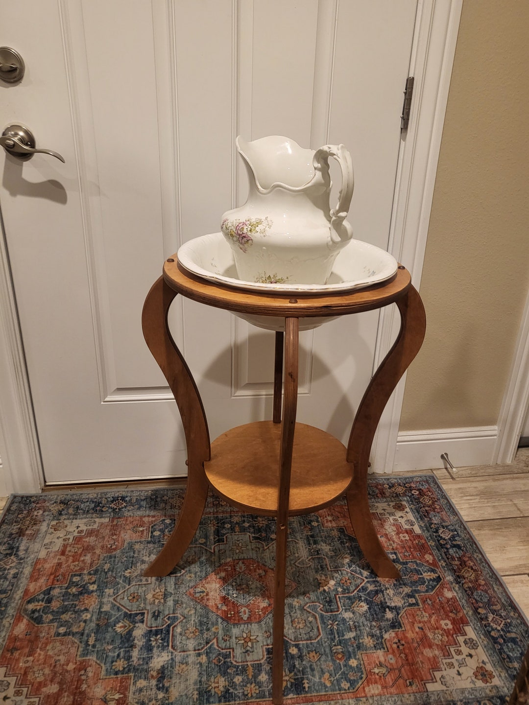 Antique Pitcher and Basin With Stand - Etsy