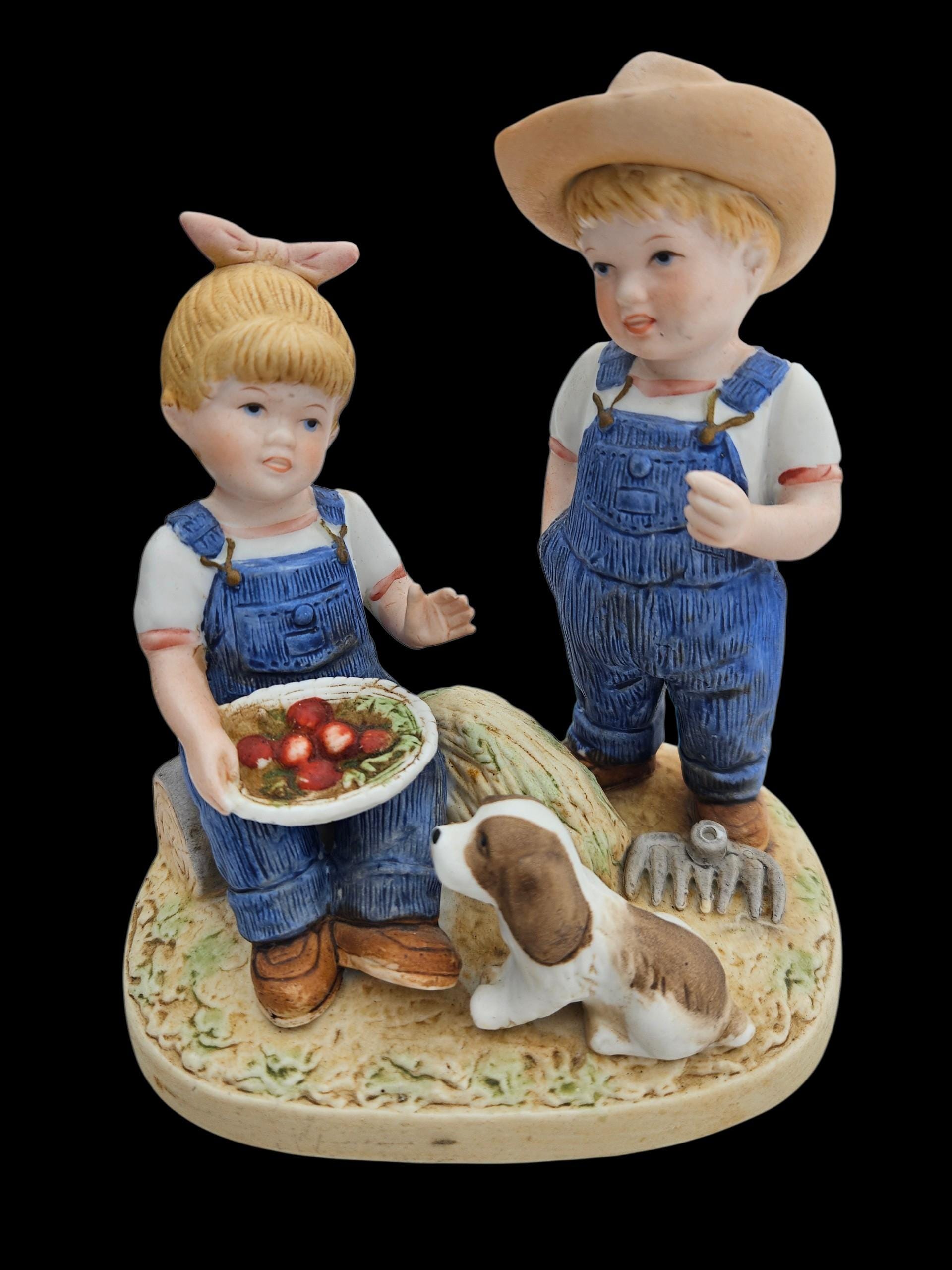 Vintage Home Interiors Denim Days Farmhouse Boy, Girl, Farm Animal ...
