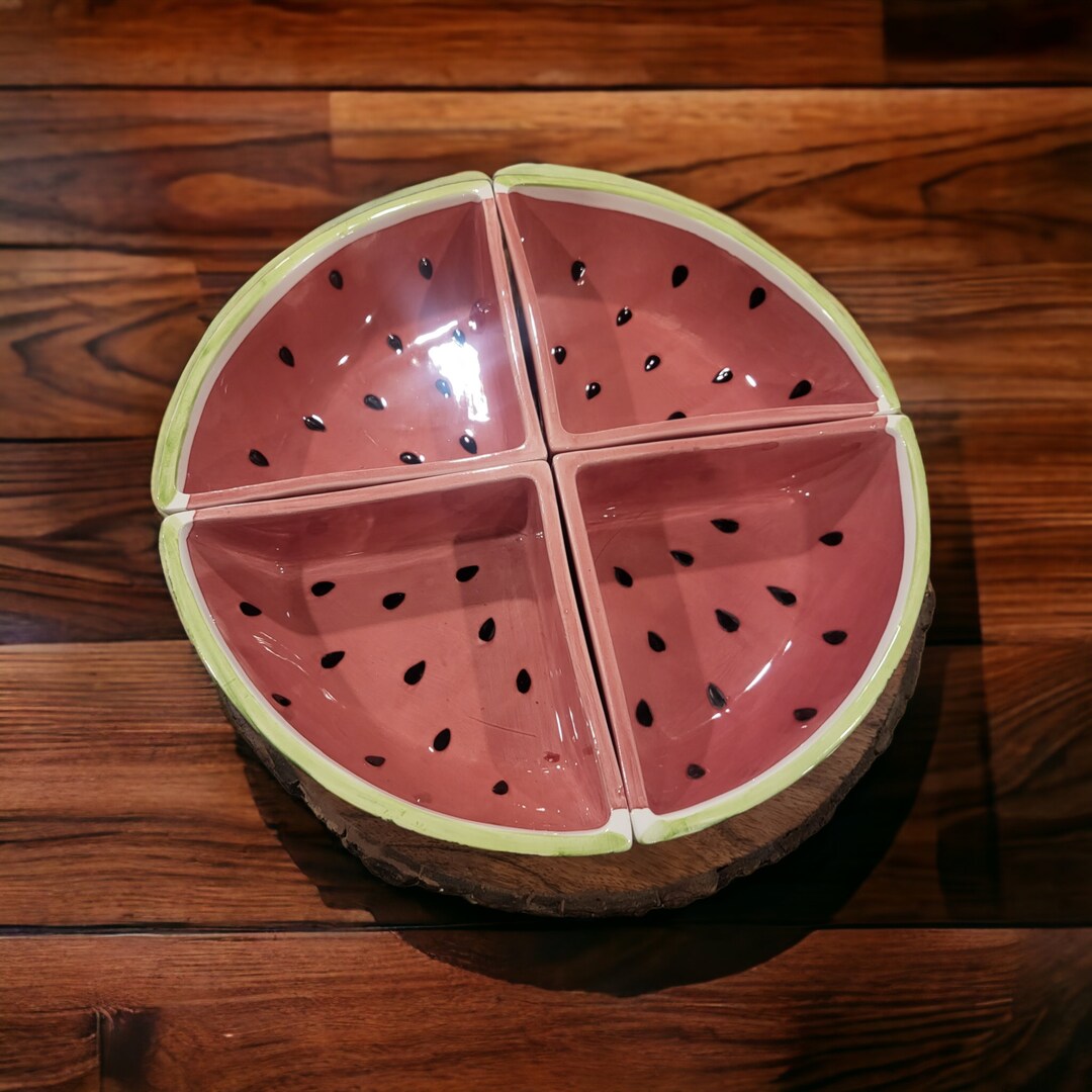 Vintage 1993 Watermelon Divided Serving Dish - Etsy
