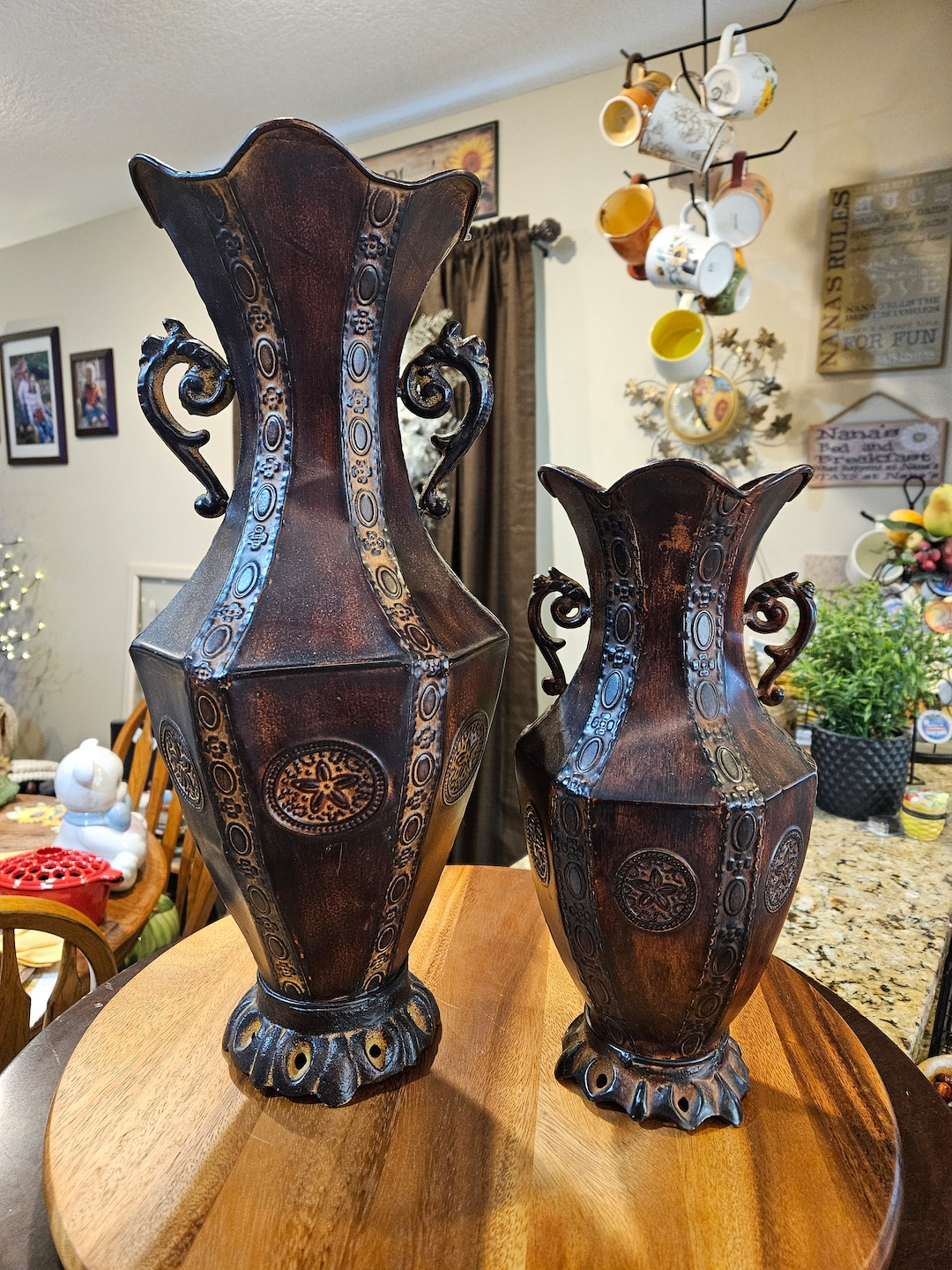 Vintage Celtic Goth Metallic Vases - Etsy