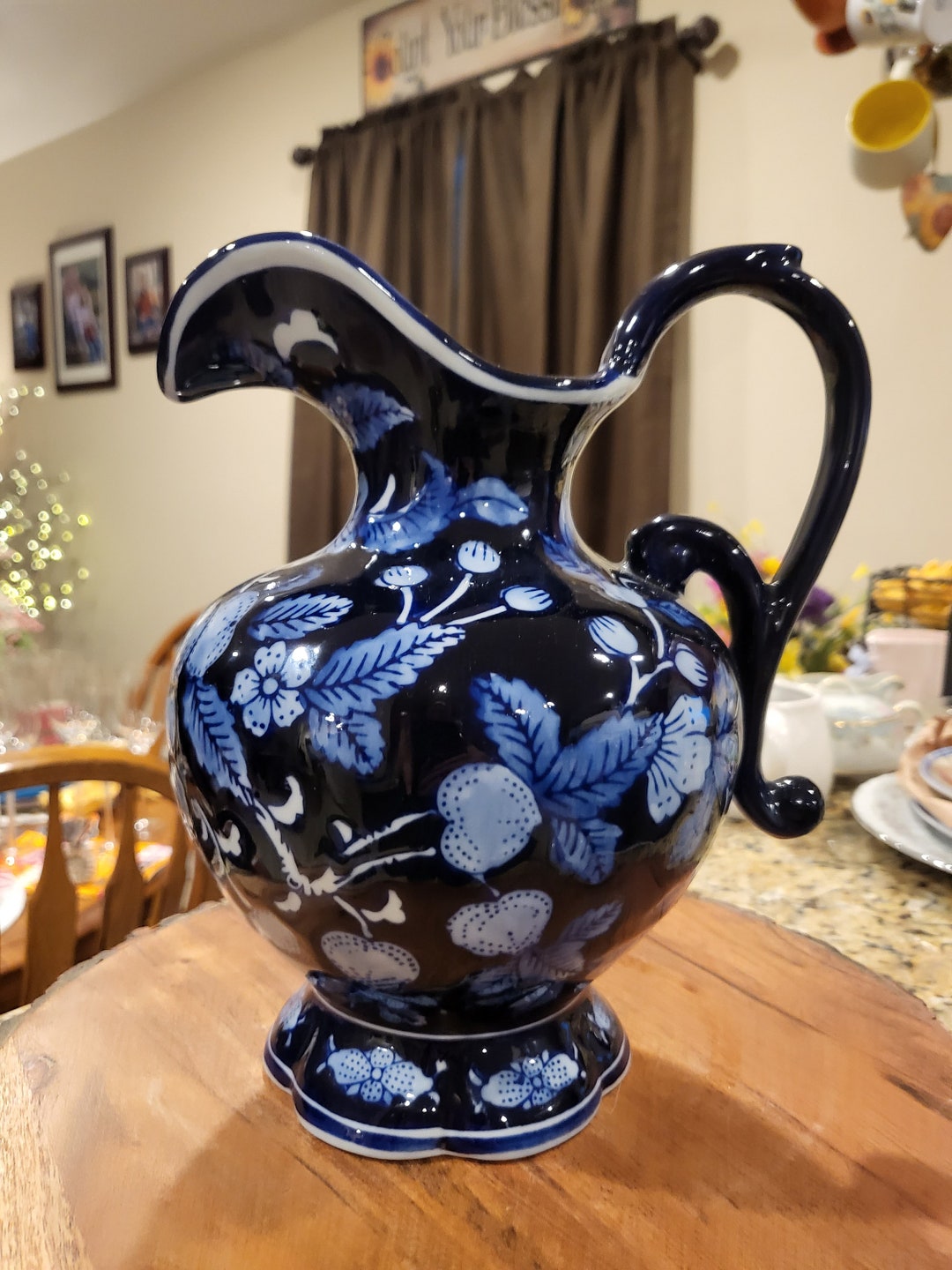 Pitcher Porcelain Water Pitcher Chinese Style Pattern Chinoiserie - Etsy