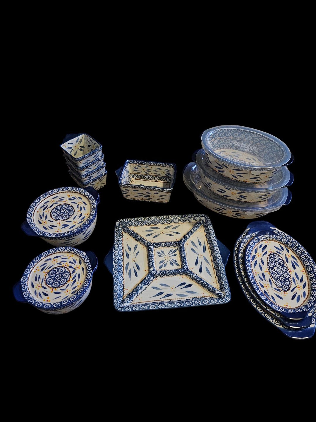 Vintage Old World Blue Temptations Serving Dishes - Etsy