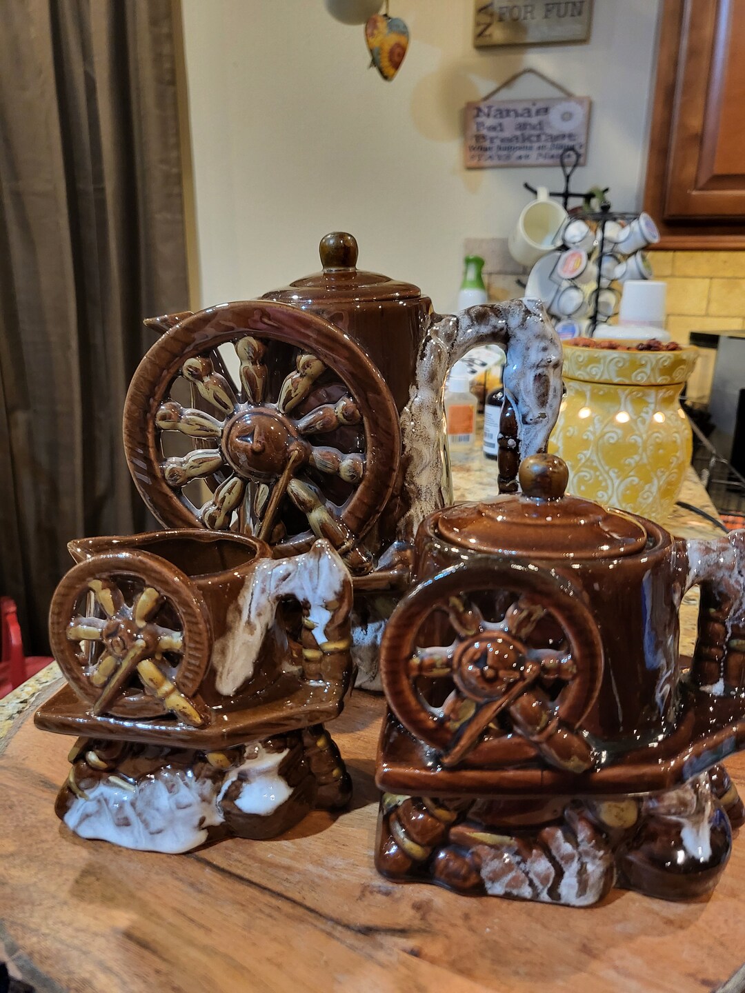 Vintage Wagon Wheel Tea Set - Etsy