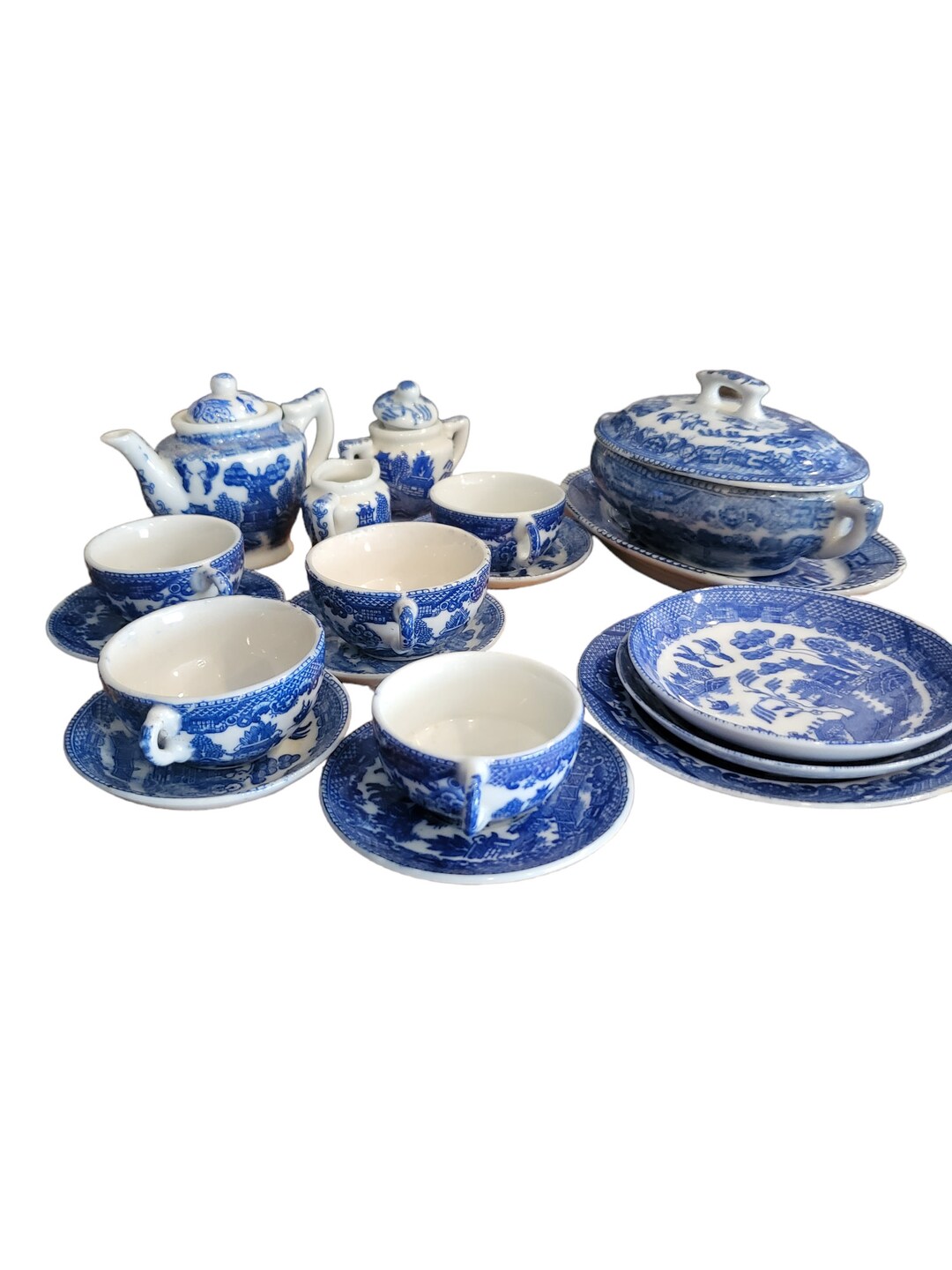 Blue Willow Childs Tea Set - Etsy
