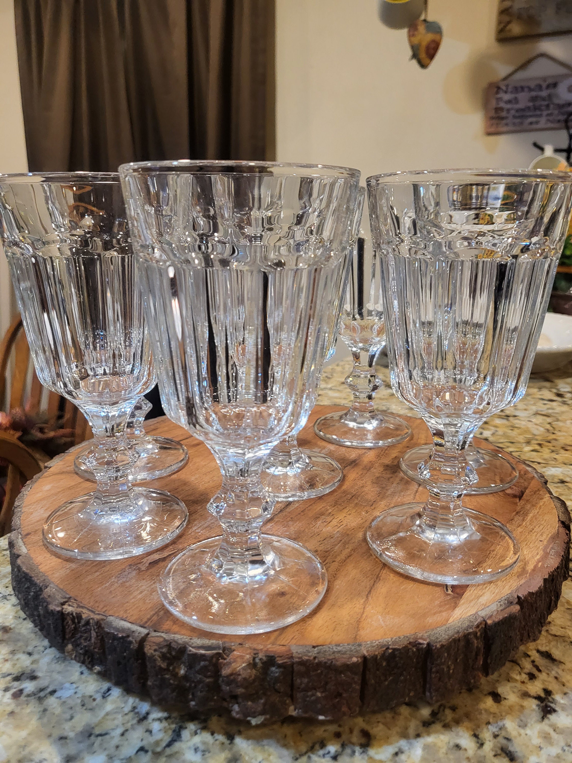 Set of 8 Vintage Crystal Wine Goblets - Etsy