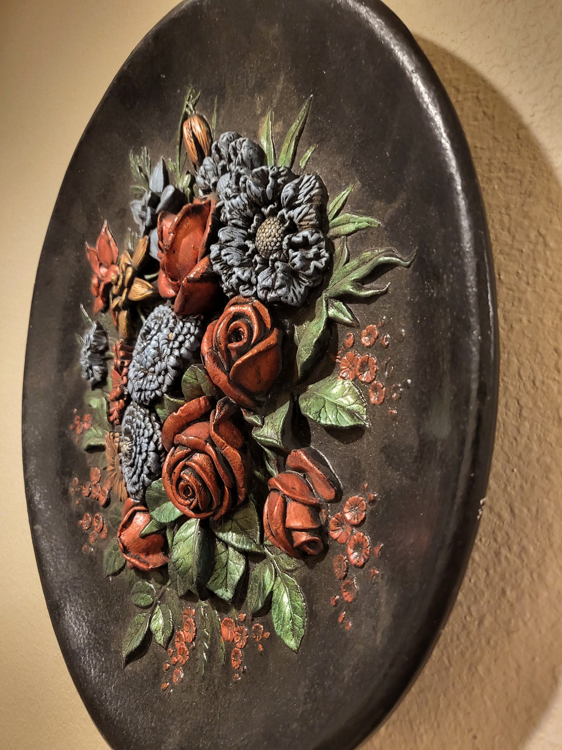 Vintage 3 Dimensional Floral Wall Decor - Etsy