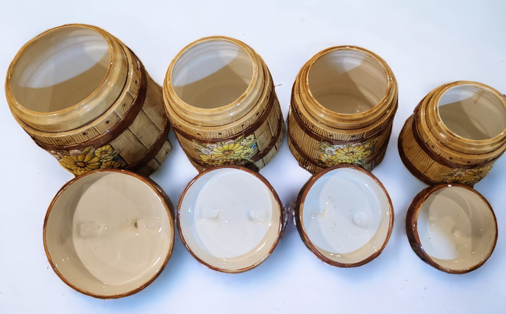 Vintage Sunflower Canister Set - Etsy