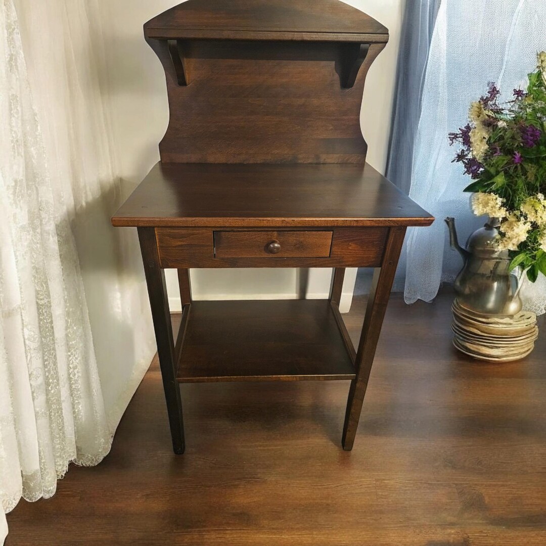 Vintage Solid Wood Wash Stand With Drawer and Shelf - Etsy