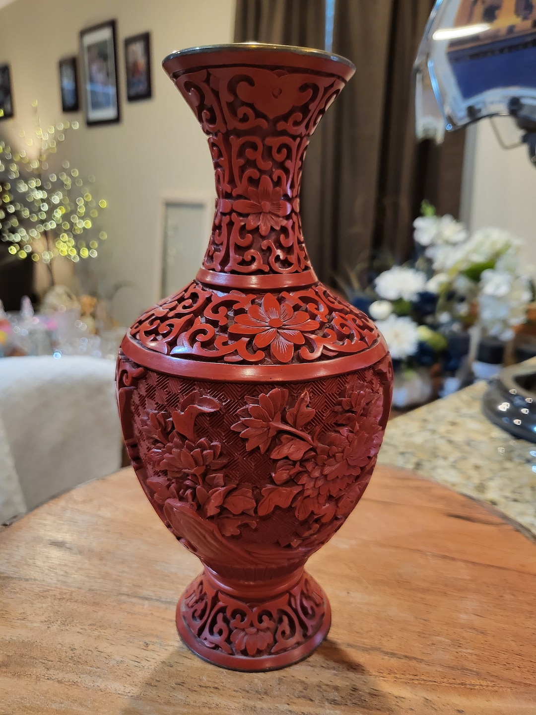 Antique Chinese Wood Carved Vase Chinoiserie - Etsy