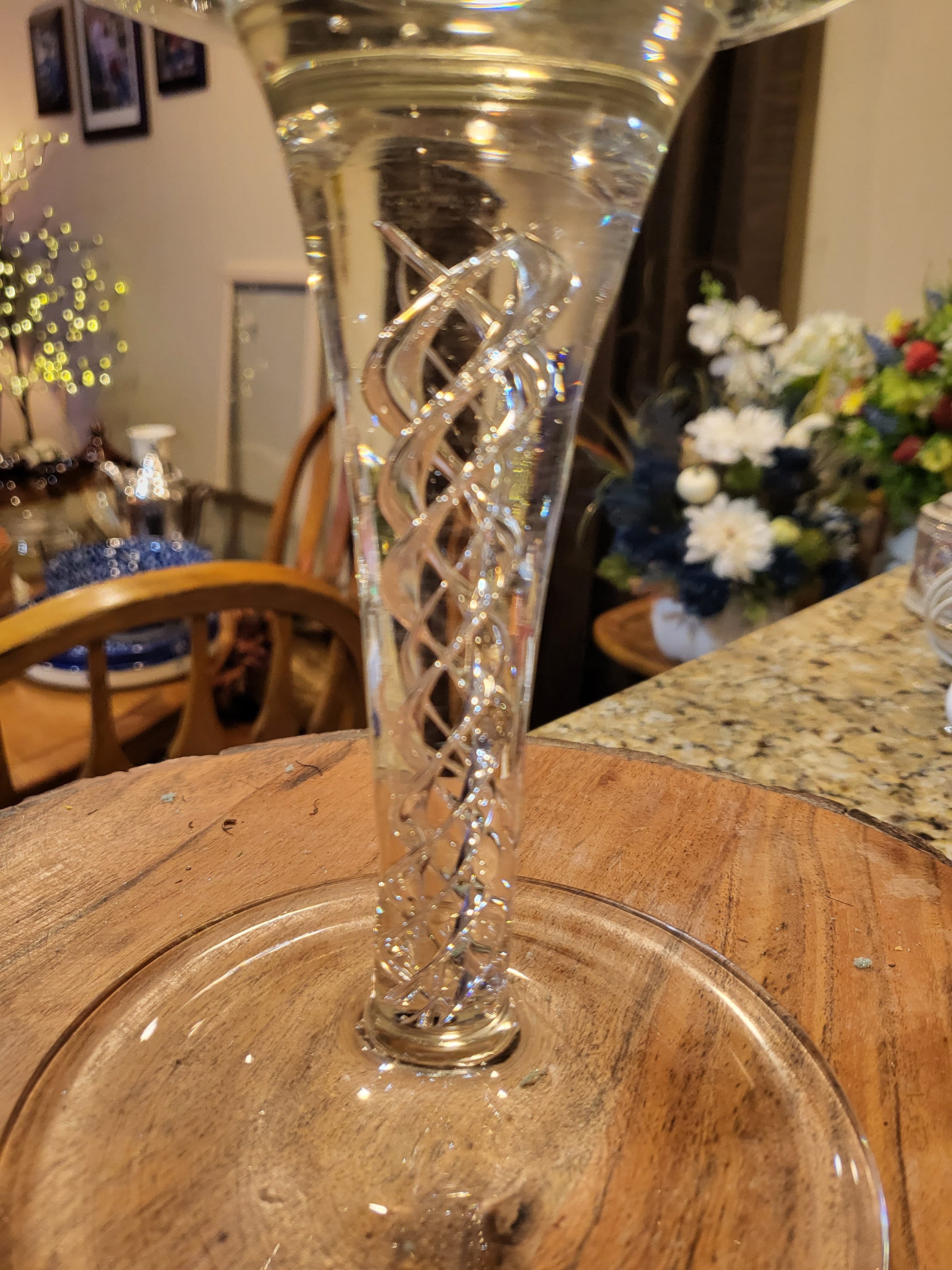 Vintage Stuart Ariel Air Twist Stem Coupe Shaped Clear Crystal Compote ...