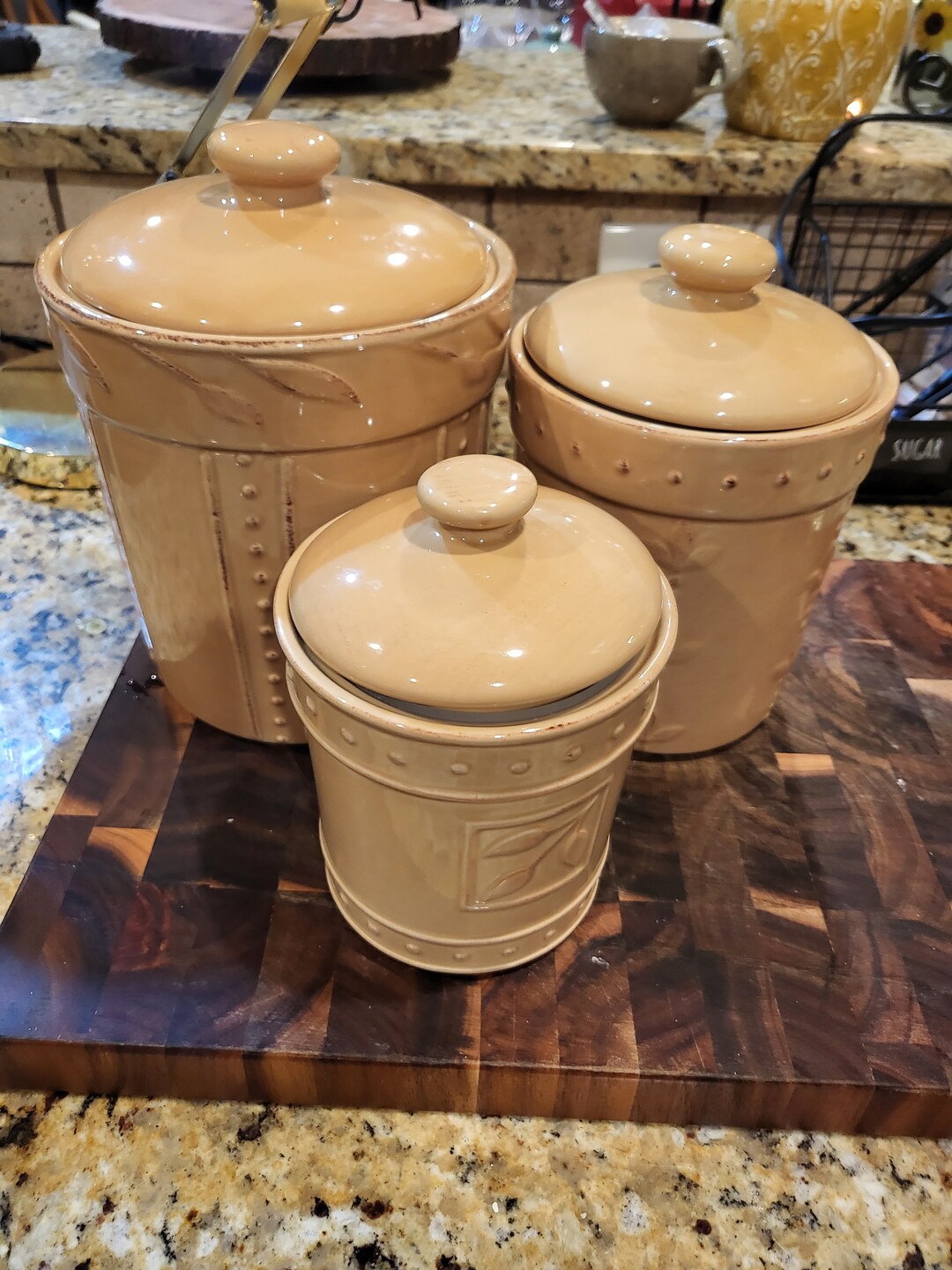 Vintage Sorrento Signature, Debbie Segura Design, Mustard Canisters - Etsy