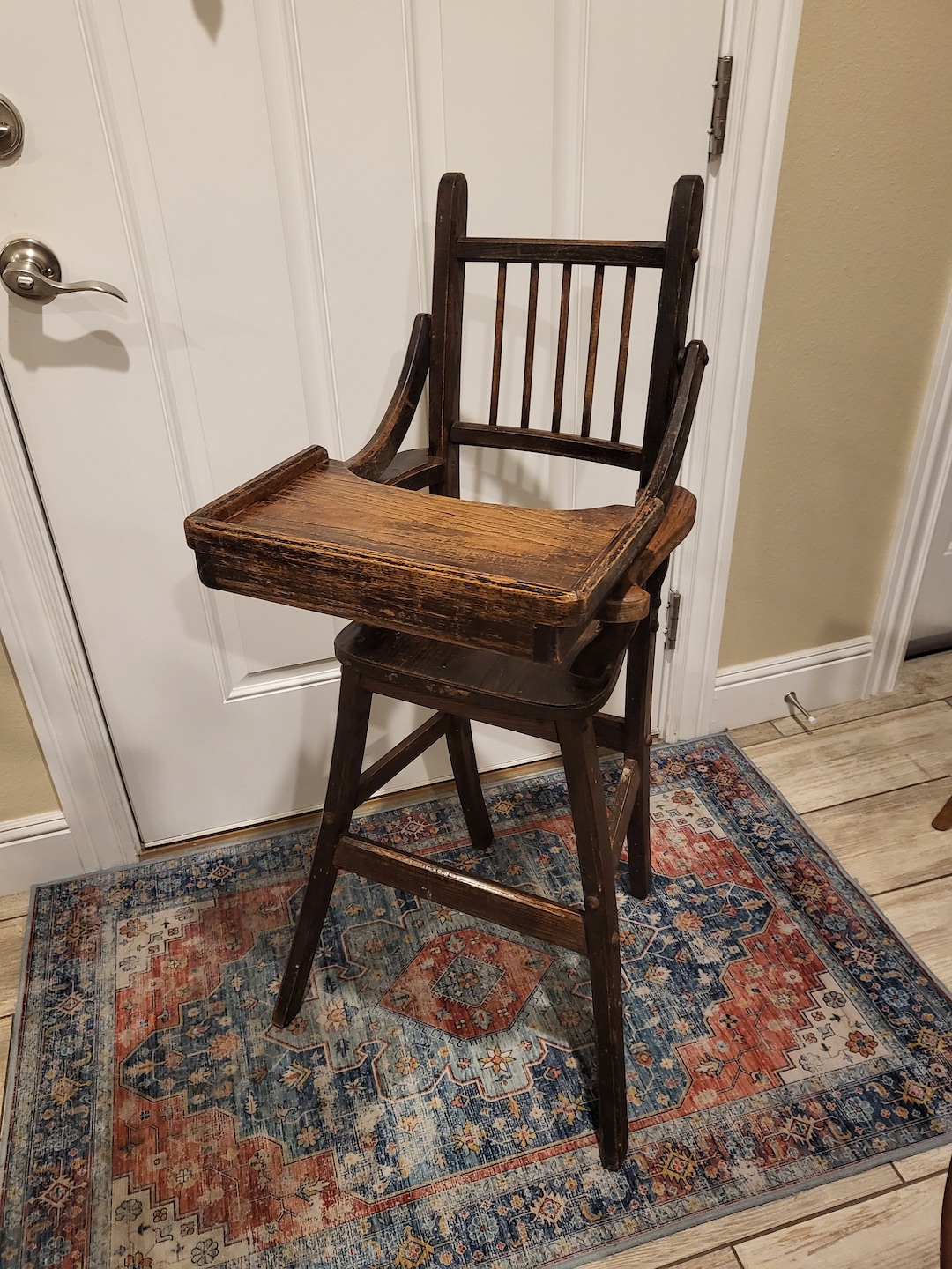 Antique Wood High Chair - Etsy