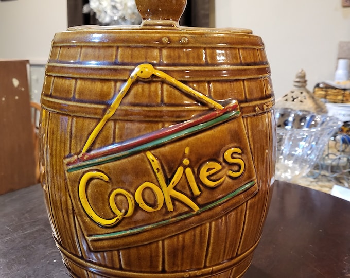 Vintage Mccoy Pottery Barrel Cookie Jar - Etsy