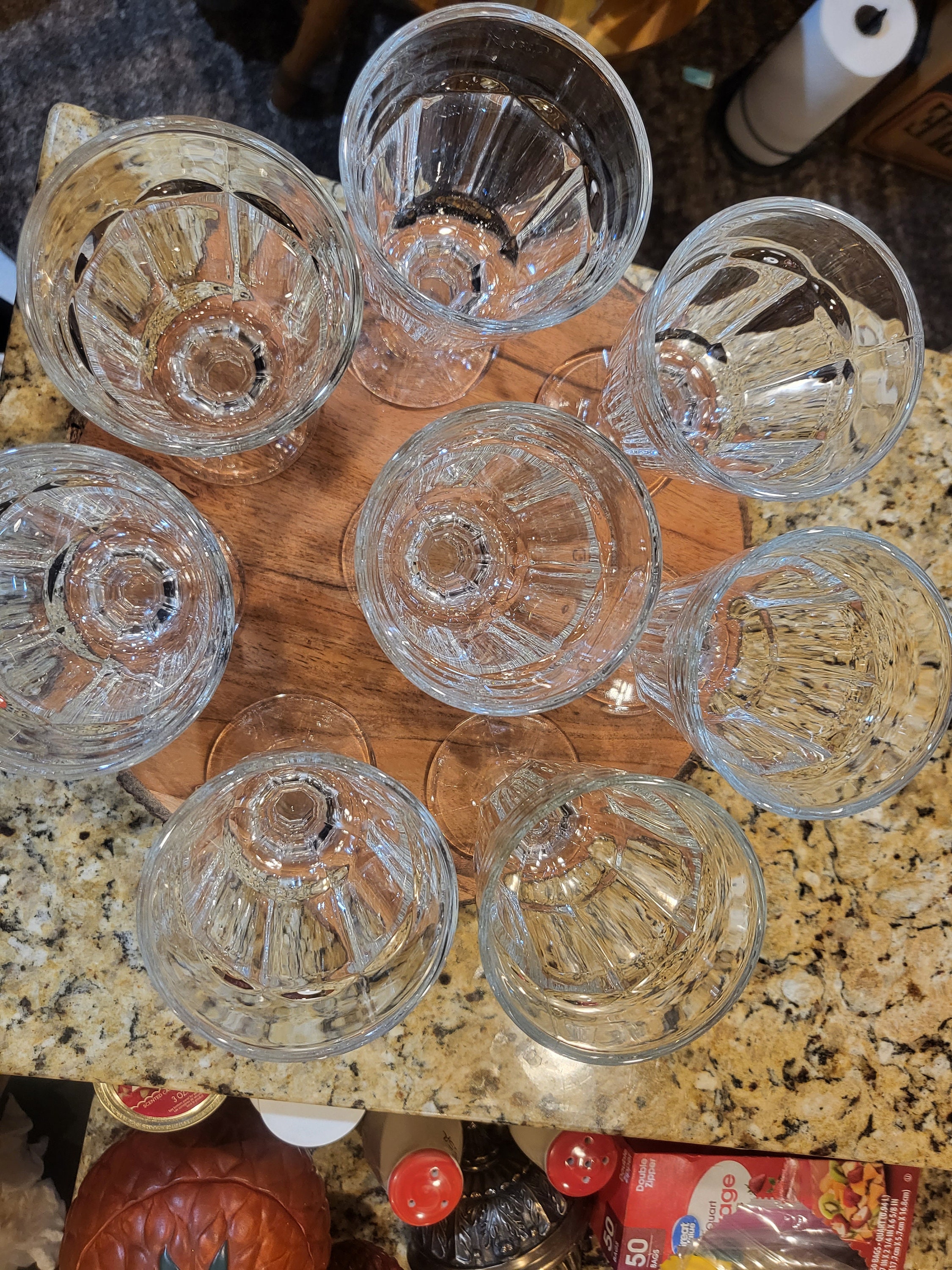 Set of 8 Vintage Crystal Wine Goblets - Etsy