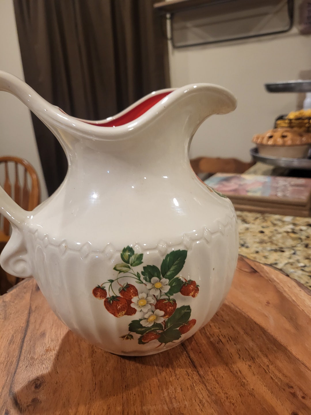 Vintage 1980s Handmade Strawberry Pitcher - Etsy