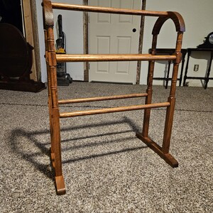 Vintage Solid Oak Quilt Rack - Etsy