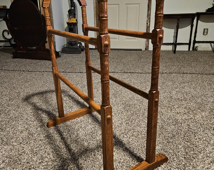Vintage Solid Oak Quilt Rack - Etsy