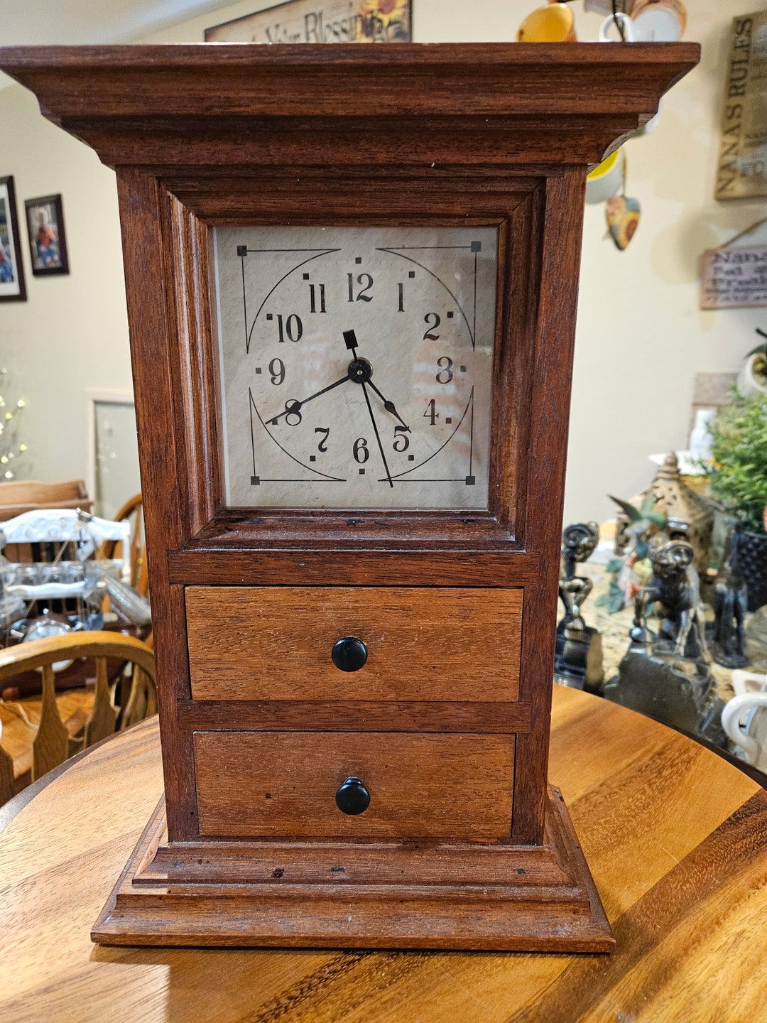 Vintage Farmhouse Clock With 2 Drawers - Etsy