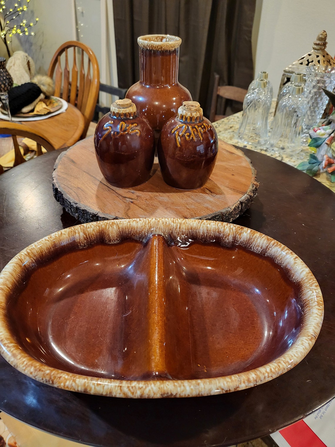Vintage Hull Salt & Pepper, Carafe and Divided Serving Dish - Etsy