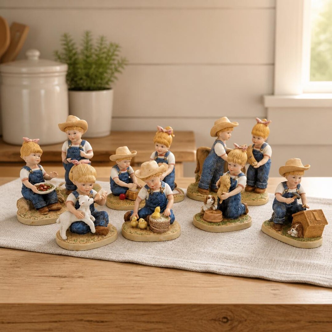 Vintage Home Interiors Denim Days Farmhouse Boy, Girl, Farm Animal ...
