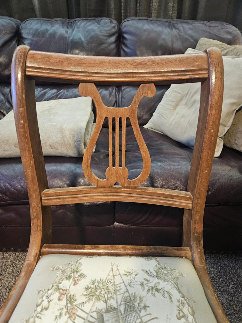 Antique Duncan Phyfe Harp Side Chair - Etsy