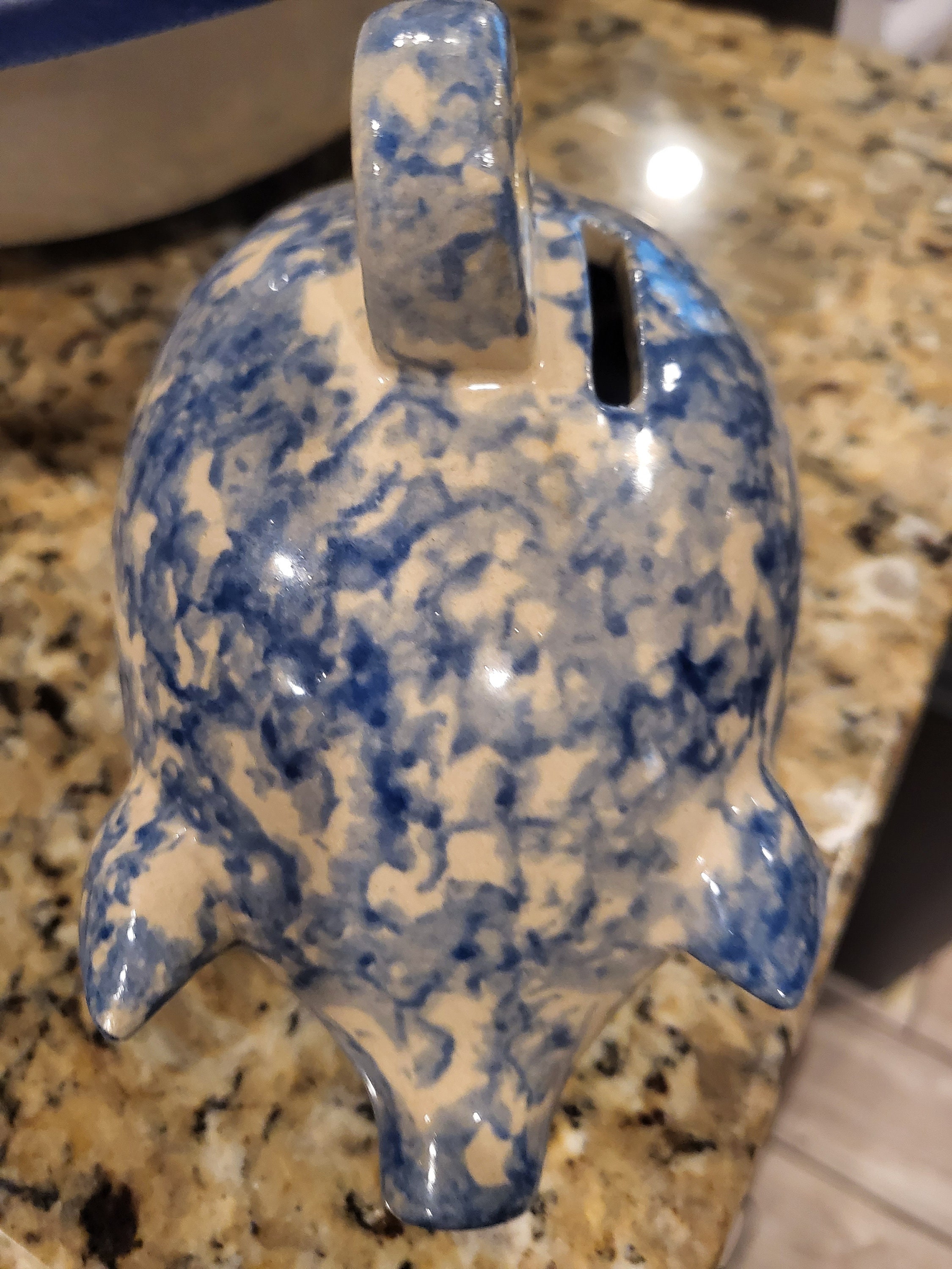 Sponge Ware Pottery Piggy Bank Antique Rare - Etsy