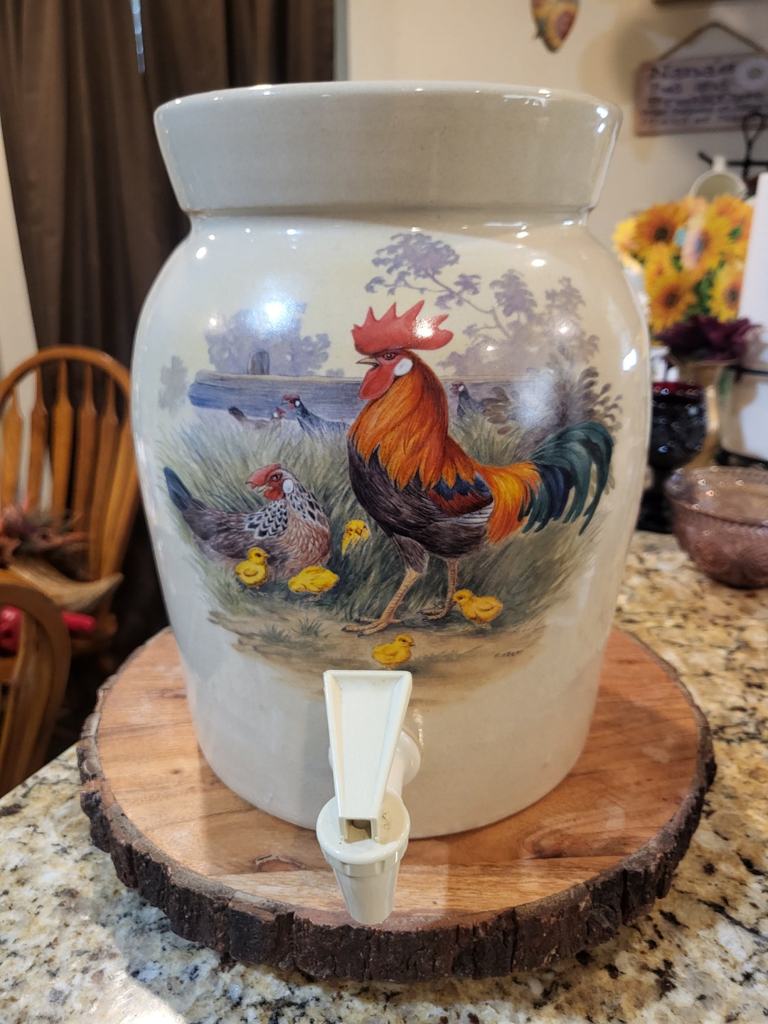 Casey's Pottery Rooster Beverage Crock - Etsy