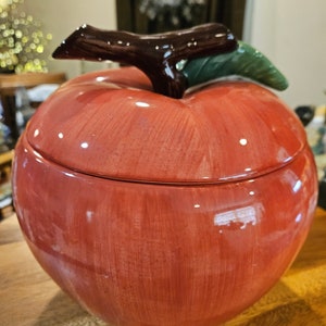 Vintage Apple Cookie Jar - Etsy