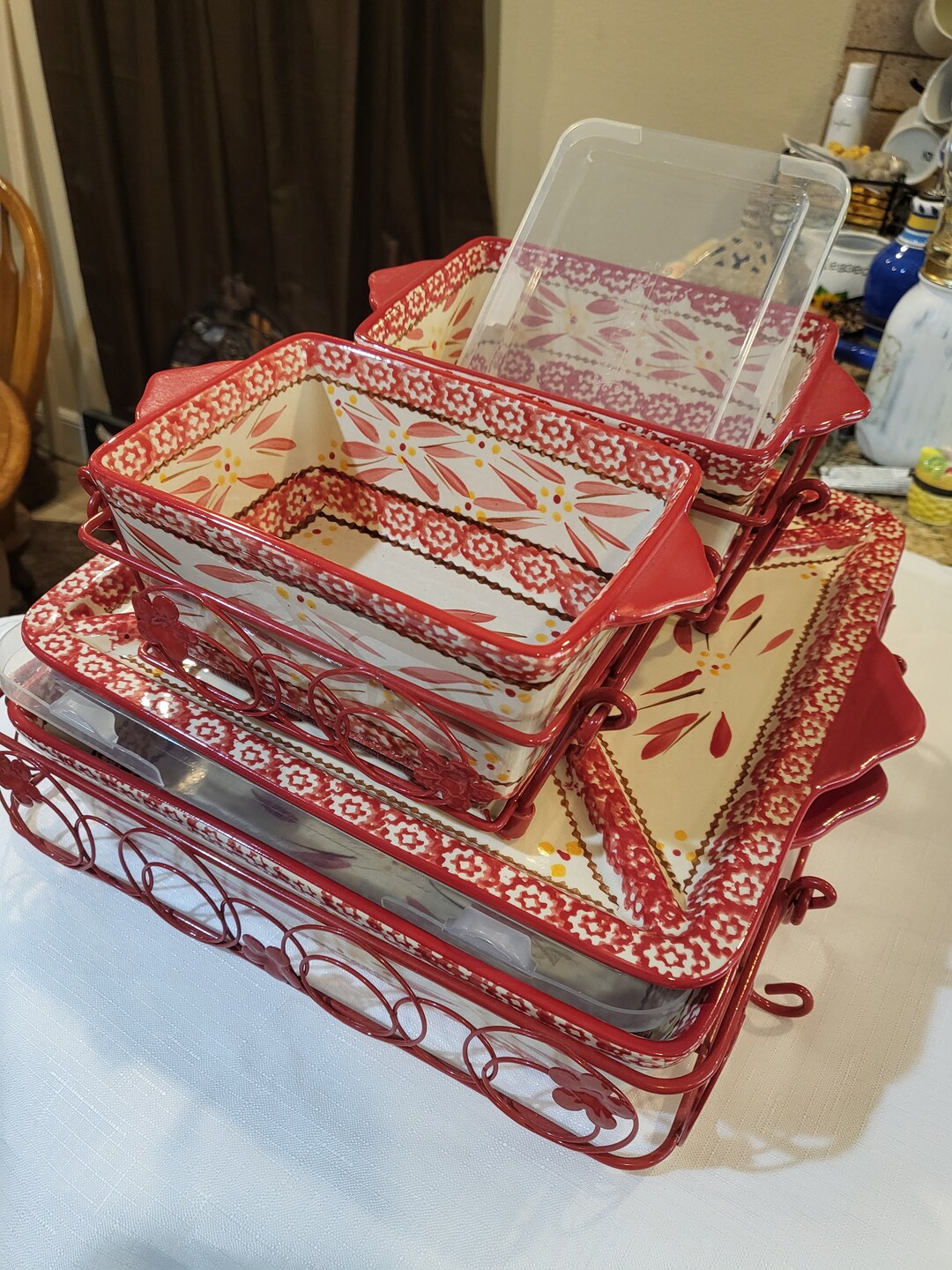 11 Pc Vintage Old World RED Temp-tations Bakeware - Etsy