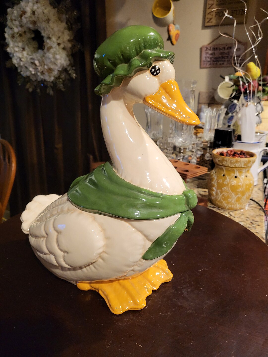 Vintage Quilted Goose Cookie Jar - Etsy