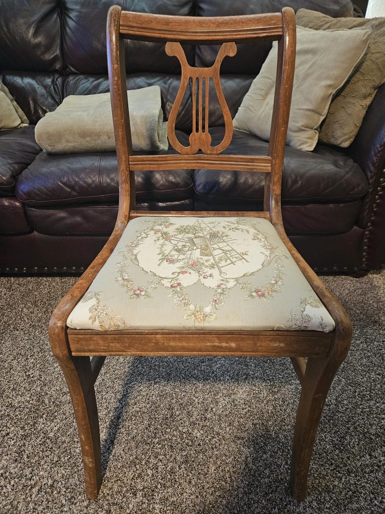 Antique Duncan Phyfe Harp Side Chair - Etsy