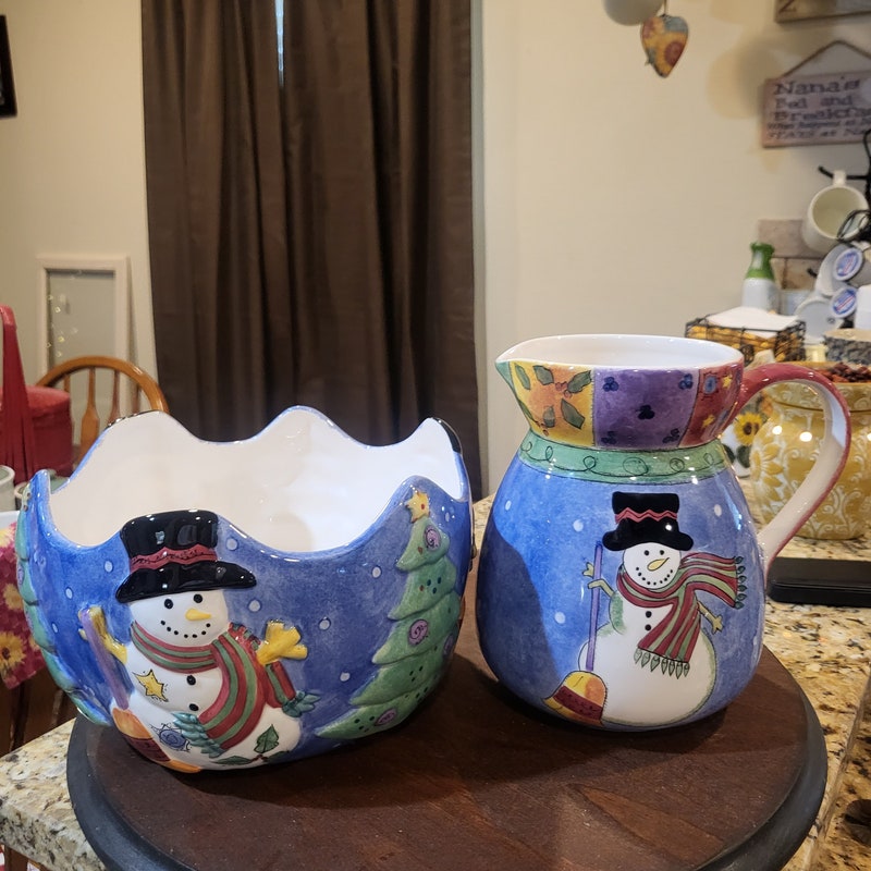 Snowman Pitcher - Etsy