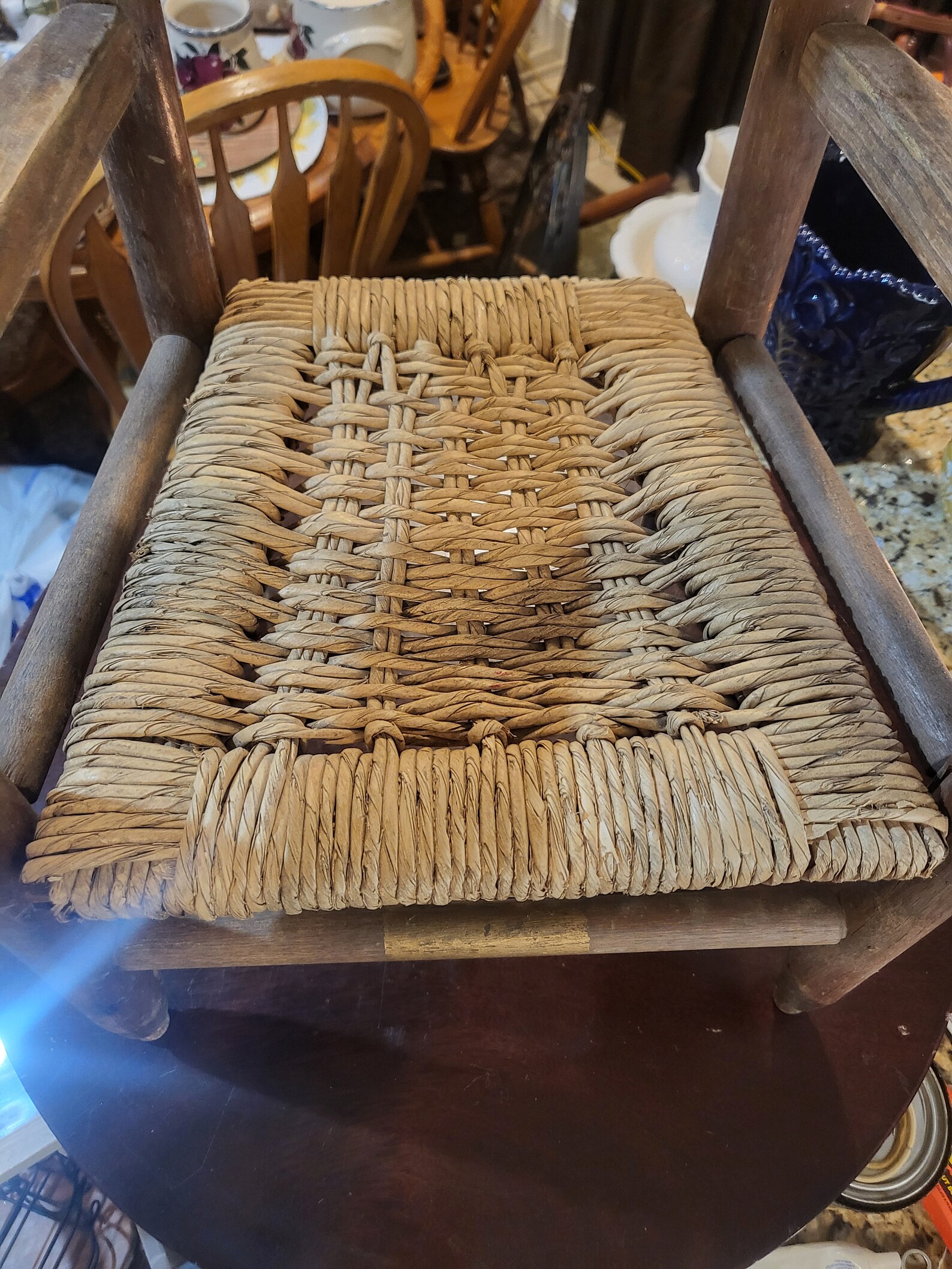 Hand Painted Mexican Rush Seat Childs Arm Chair 1940 - Etsy