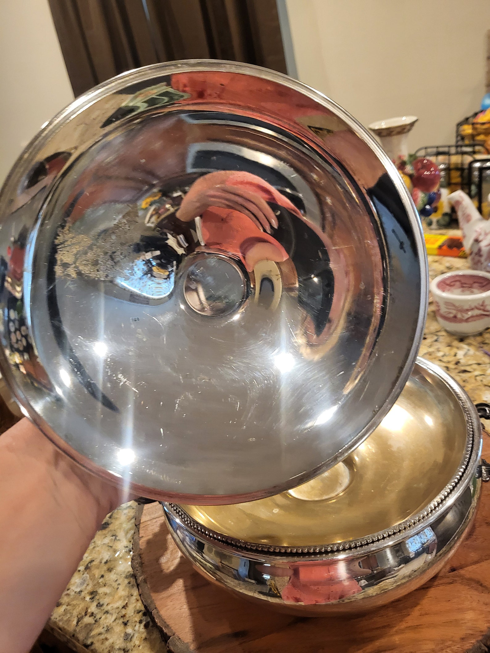 Vintage Silver Plated Round Serving Dish - Etsy