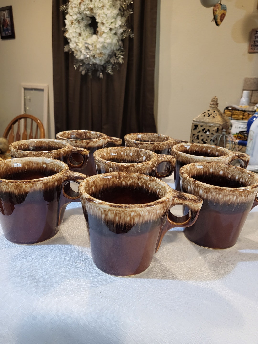 Set of 8 Hull Drip Glaze Coffee Mugs - Etsy